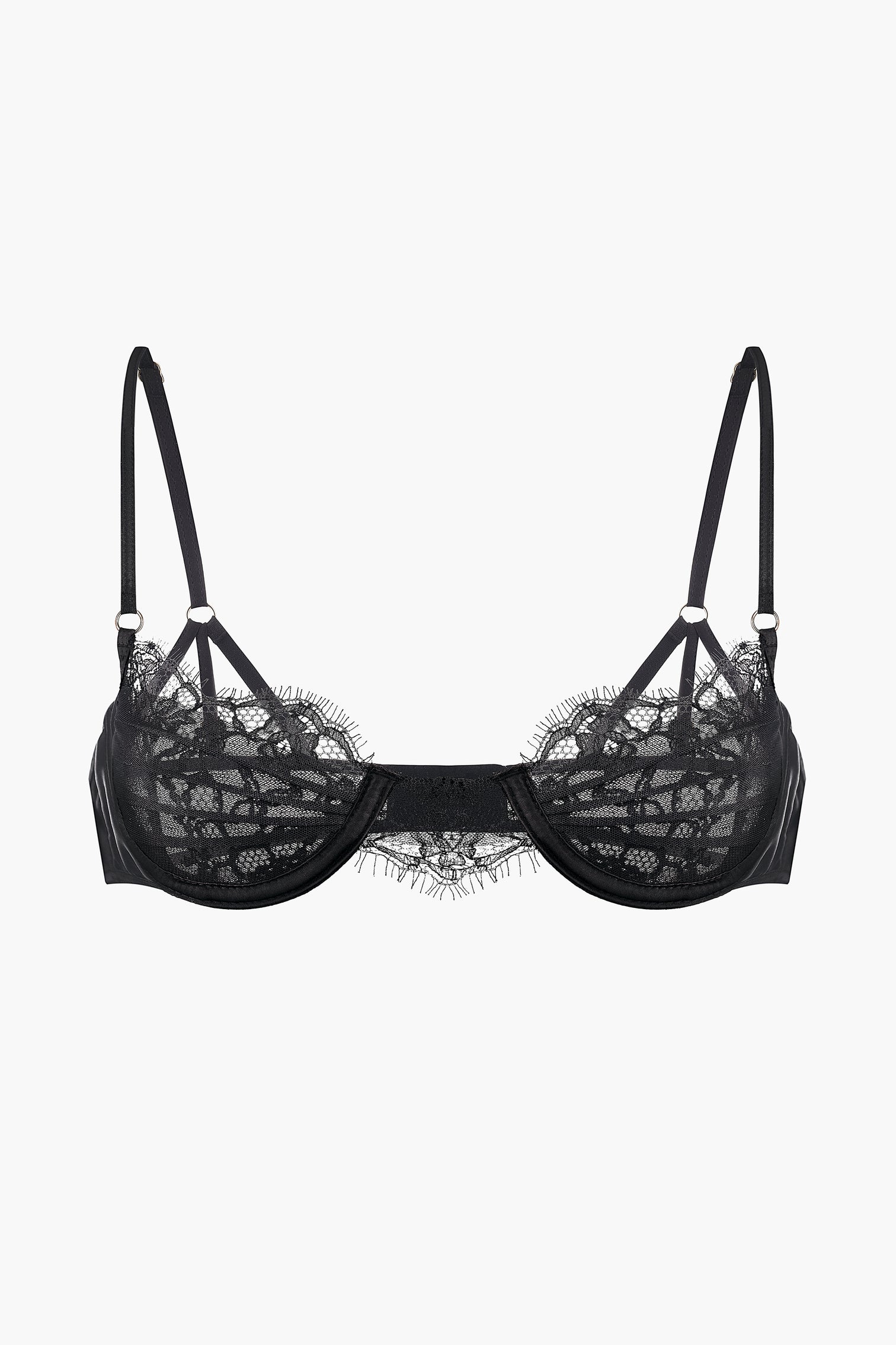 Obsession Lace and Mesh Balconette in Black – PeachPeach